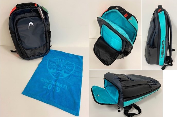 Head Gravity Tennis Backpack + Western & Southern Open (2019) Towel ...